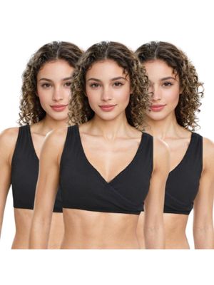 Buy Adira Medium Coverage Plunge Bra Black (Pack of 3) (S) Online