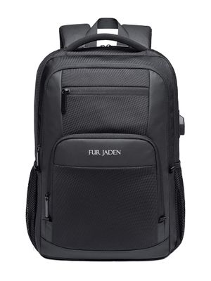 Buy Fur Jaden Black 15.6 inch Laptop Backpack with USB Charging Port Online
