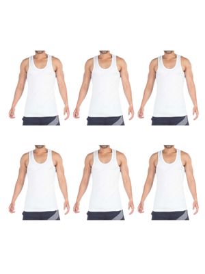Buy VIP Mens Bonus Knitshrunk Round Neck Cotton Vest (Pack of 6) Online