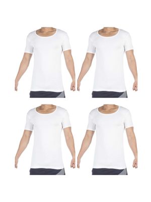 Buy VIP Mens Bonus Knitshrunk Round Neck Cotton Vest With Sleeves (Pack ...