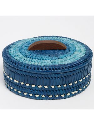 Buy Fabindia Blue Natural Fibre Woven Chapati Box Online