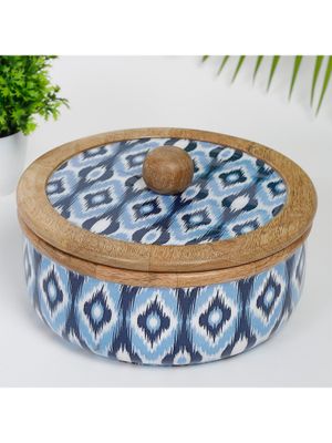 Buy Fabindia Blue Wood Chapati Box Online