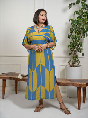 Buy Label Tanvee Multi-Color Kaftan Dress Online