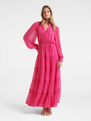 Buy Forever New Juliette Lace Trim Detail Maxi Dress with Belt (Set of ...