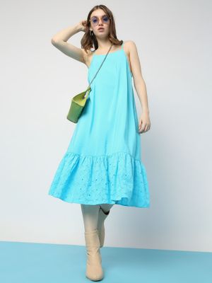 Buy VERO MODA Blue Tiered Midi Dress Online