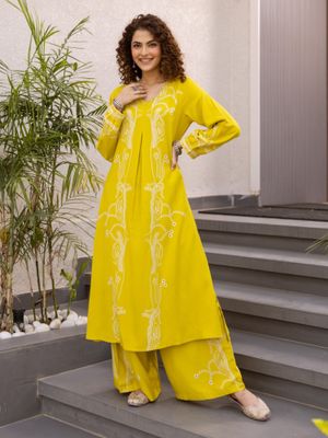 Buy Autumnlane Kabool Sunshine Printed Kurta and Palazzo (S) Online