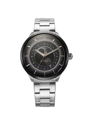 Buy Titan Men Regalia Stellar 2 Black Dial Stainless Steel Watch ...
