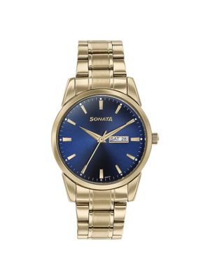 Buy Sonata Men 2.O Blue Dial Stainless Steel Watch - 77147YM01 (M) Online