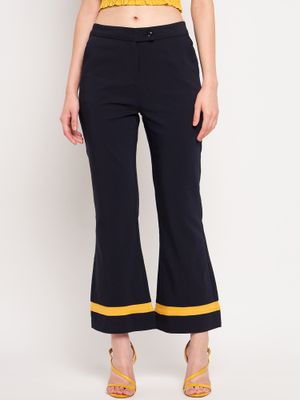 Buy CAMLA Women Navy Blue Straight Palazzo Online