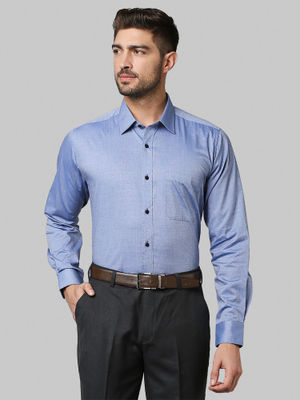 Raymond Formal Shirts : Buy Raymond Solid-plain Medium Blue Formal ...