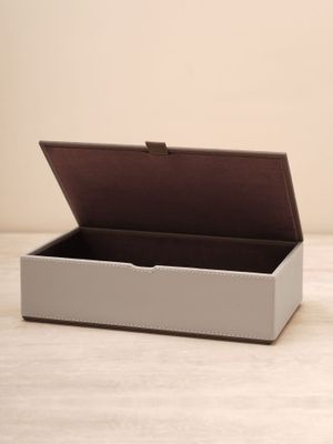 Buy Pure Home + Living Beige Faux Leather Box with Lid Online