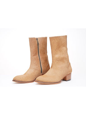 Buy Kavith Sainaani Tall Hair-On Beige Boots (UK 11) Online