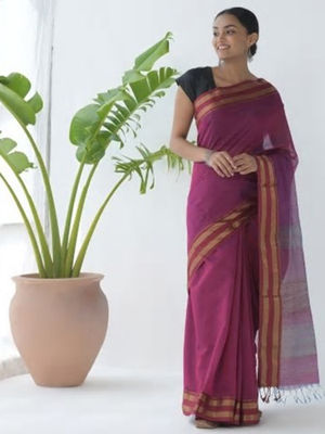 Buy Fabindia Cotton Silk Gicha Striped Sari Online