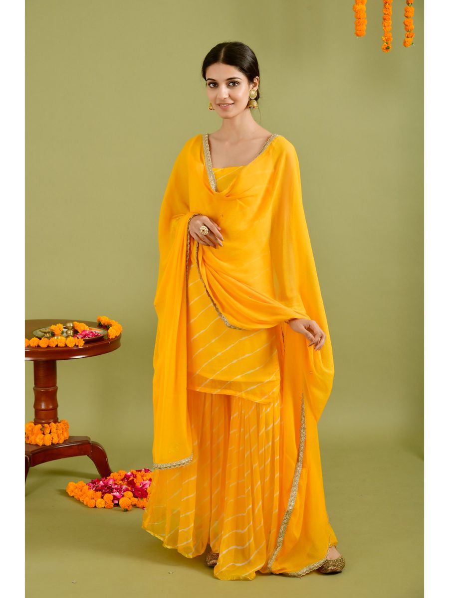 Buy Stylish Yellow Sharara Collection At Best Prices Online