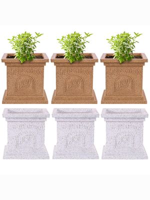 Buy Kuber Industries Plastic Tulsi Gamla/Planter Pot 12 Inch Marble ...