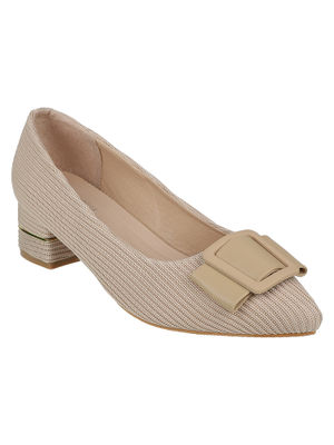 SHUZ TOUCH Ballerina : Buy SHUZ TOUCH Textured Heels Ballerina Beige ...