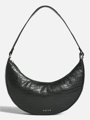 Buy Safyr Emily Black Textured Shoulder Bag Online