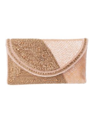 Buy Metro Embellished-Sequined Rose Gold Clutches Online