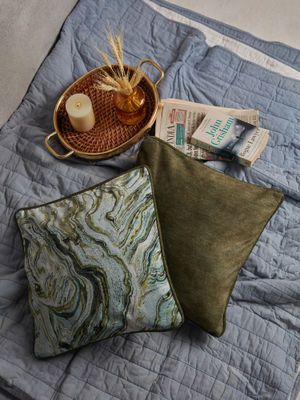 Buy Twig & Twine Twin Marble Cushion Cover Green Online