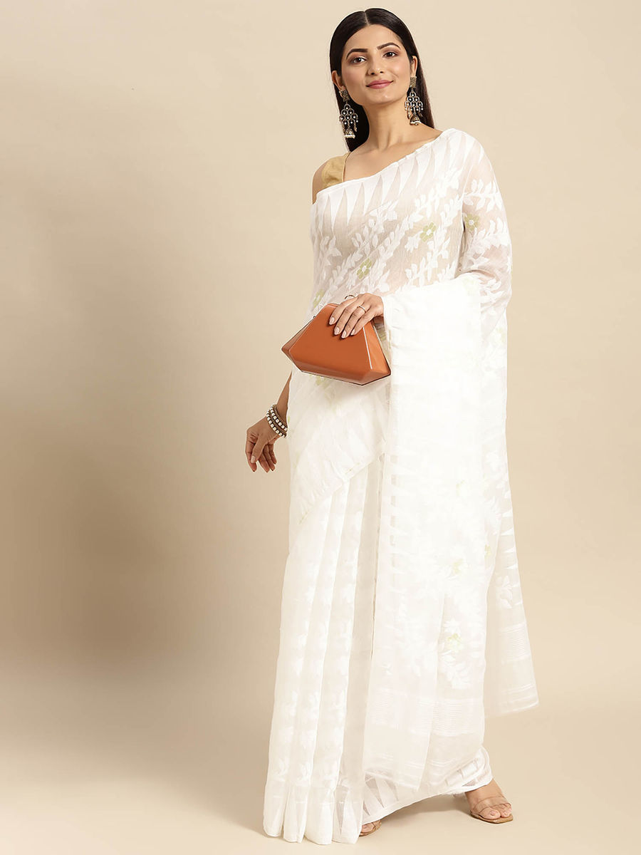 Buy White Sarees Online with Elegant and Timeless Designs In India