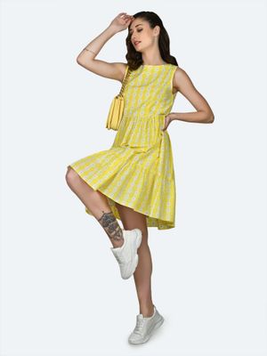 Buy Zink London Womens Multi-Color Checks Mini Dress Online