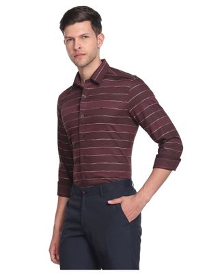Buy Arrow Newyork Purple Dobby Matrix Formal Shirt Online