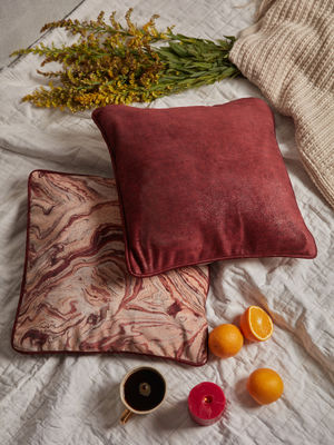 Buy Twig & Twine Twin Marble Cushion Cover Red Online