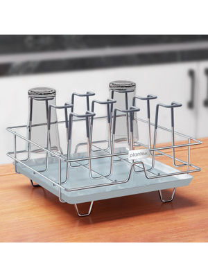 Buy Plantex Stainless Steel 9 Glass Stand With Detachable Drain Tray online