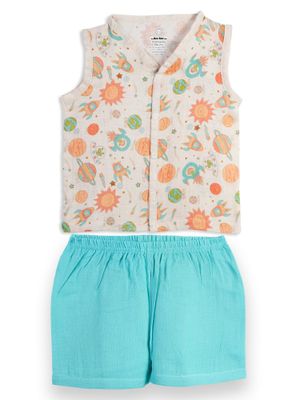 Buy The Boo Boo Club Off White Printed Comfortable Fit Jabla and Shorts ...