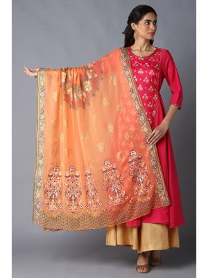 Buy Aurelia Orange Printed Dupatta Online