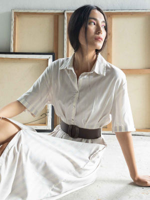 Buy RAREISM Paris Yellow Dress with Belt Online