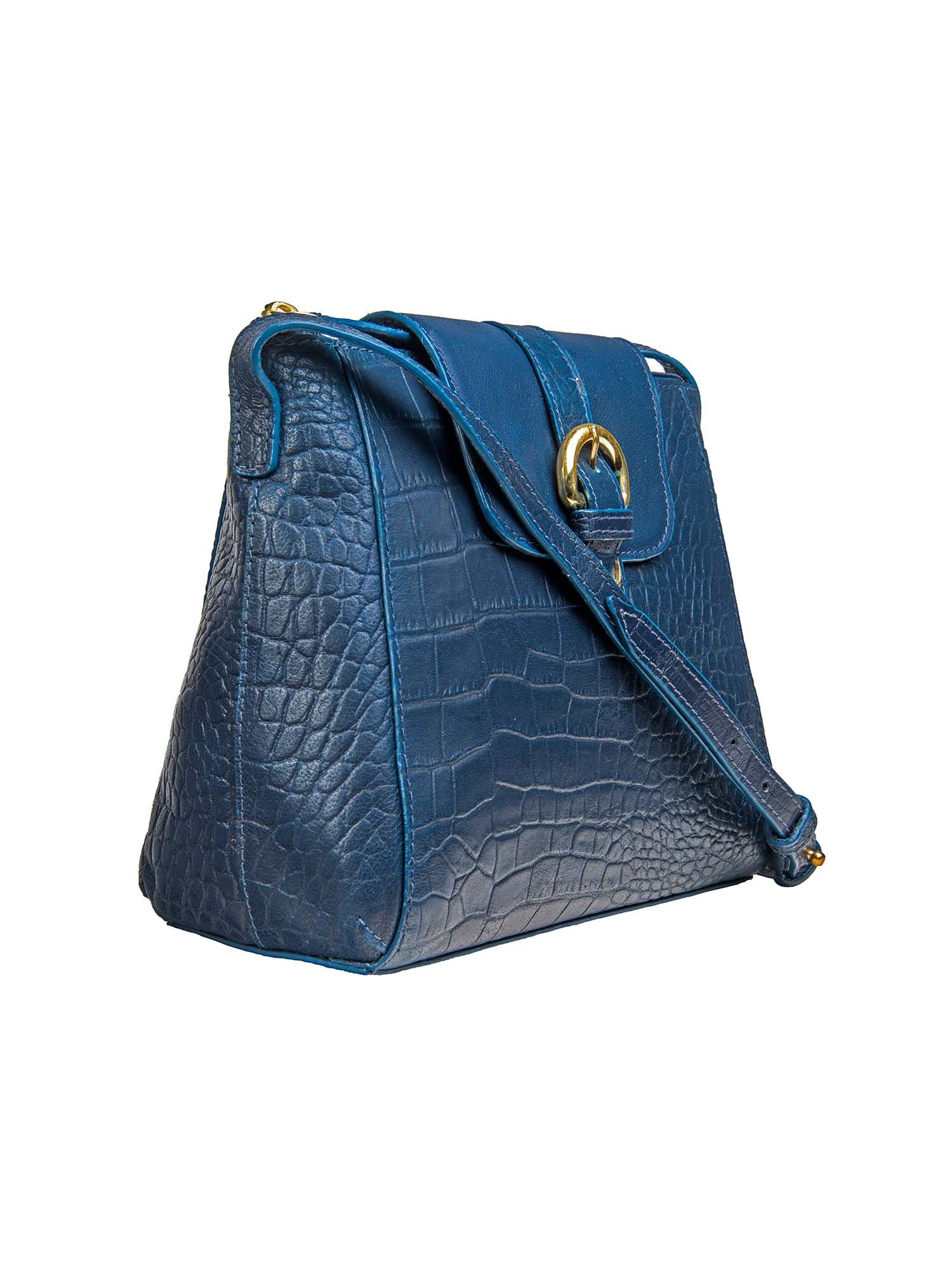 Buy Hidesign Sb Lyra Blue Women s Sling Bag Online