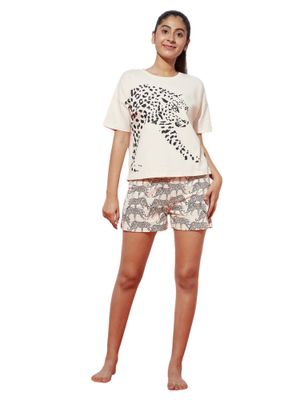 Buy Spunkies Holiday New Print Pink Tshirt with Shorts (Set of 2) Online