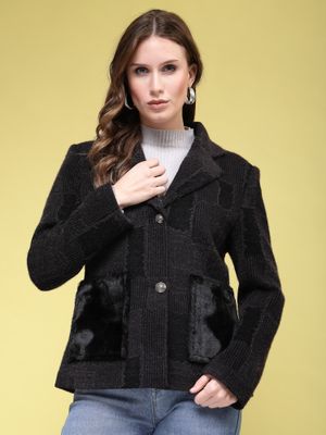 Buy Juelle Womens Single Black Breasted Over-Coat Online