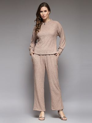 Buy Juelle Knitted Drop-Shoulder Sleeves Woolen Co-Ord (Set of 2) Online
