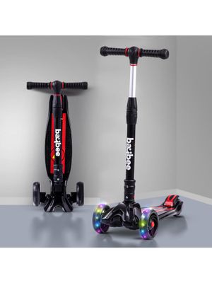 Buy BAYBEE Black 3 Wheel Smart Kick Foldable Skate Scooter Online