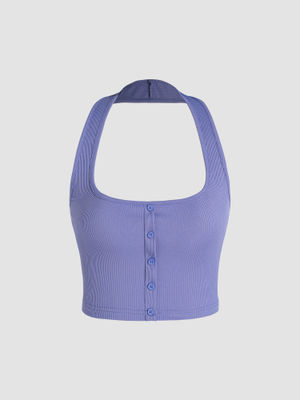Cider Crop Tops : Buy Cider Button Up Halter Crop Top Online | Nykaa Fashion