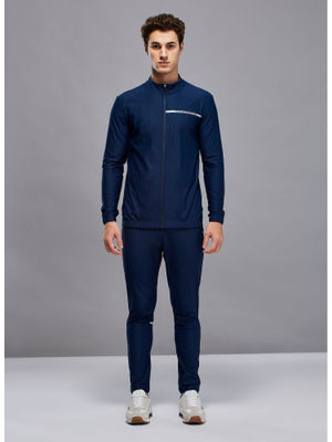 Buy Technosport Men Navy Blue Solid Slim Fit Tracksuits with Duracool+ ...