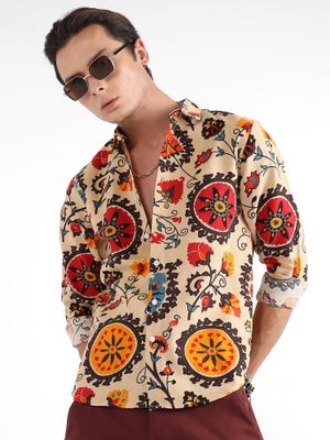 Buy Campus Sutra Men Multi-Color Ethnic Floral Shirt Online