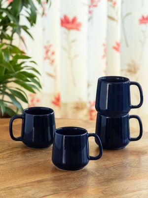 Buy ExclusiveLane Hand Glazed Mariana Blues Ceramic Tea & Coffee Mugs ...