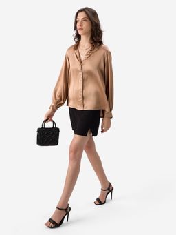 Buy The Souled Store Satin Shirt Lavender Cider Women Shirt Online