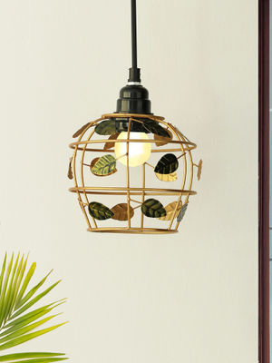 Buy ExclusiveLane Lush Foliage Gold Hanging Pendant Lamp Shade 7.4 Inch ...