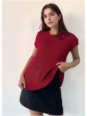 Buy Outzidr Red Back Button Through Top Online