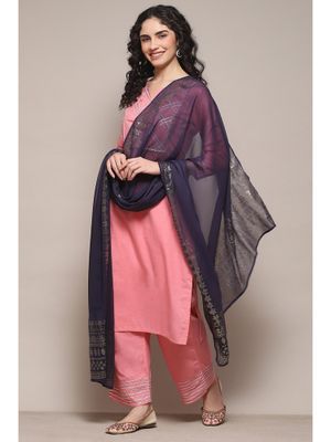 Buy Biba Women Blue Cotton Blend Regular Dupatta Online