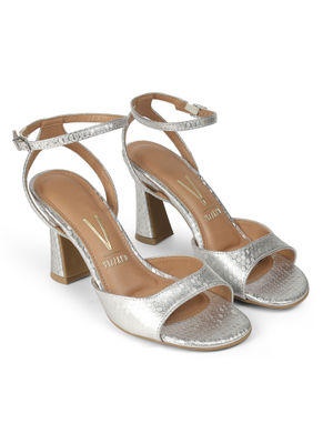 Buy Vizzano Block Sandal Heels Silver (EURO 35) Online