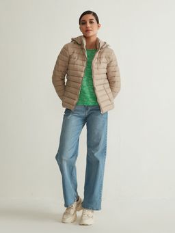 Buy COVER STORY Rust Puffer Jacket Online