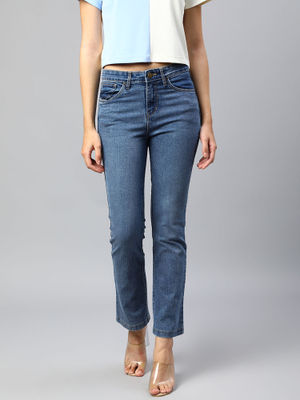 Xpose Jeans : Buy Xpose Women Blue Comfort Straight High Rise ...