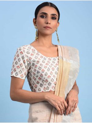 SMRITI GUPTA Stitched : Buy SMRITI GUPTA Chanderi Printed Blouse Online ...