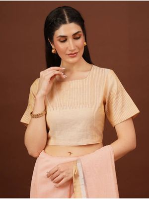 SMRITI GUPTA Stitched : Buy SMRITI GUPTA Gold Tissue Embroidered Blouse ...