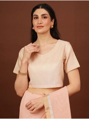 SMRITI GUPTA Stitched : Buy SMRITI GUPTA Cream Chanderi Blouse Online ...